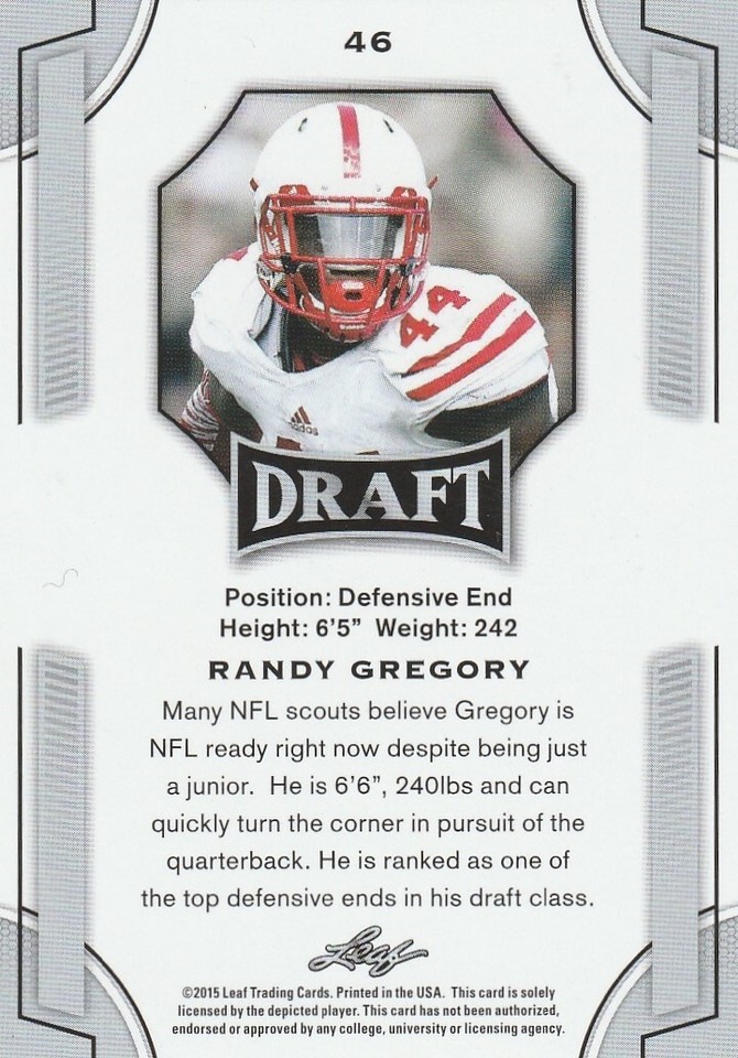 2015 Leaf Draft Randy Gregory #46 Rookie Card NFL | eBay