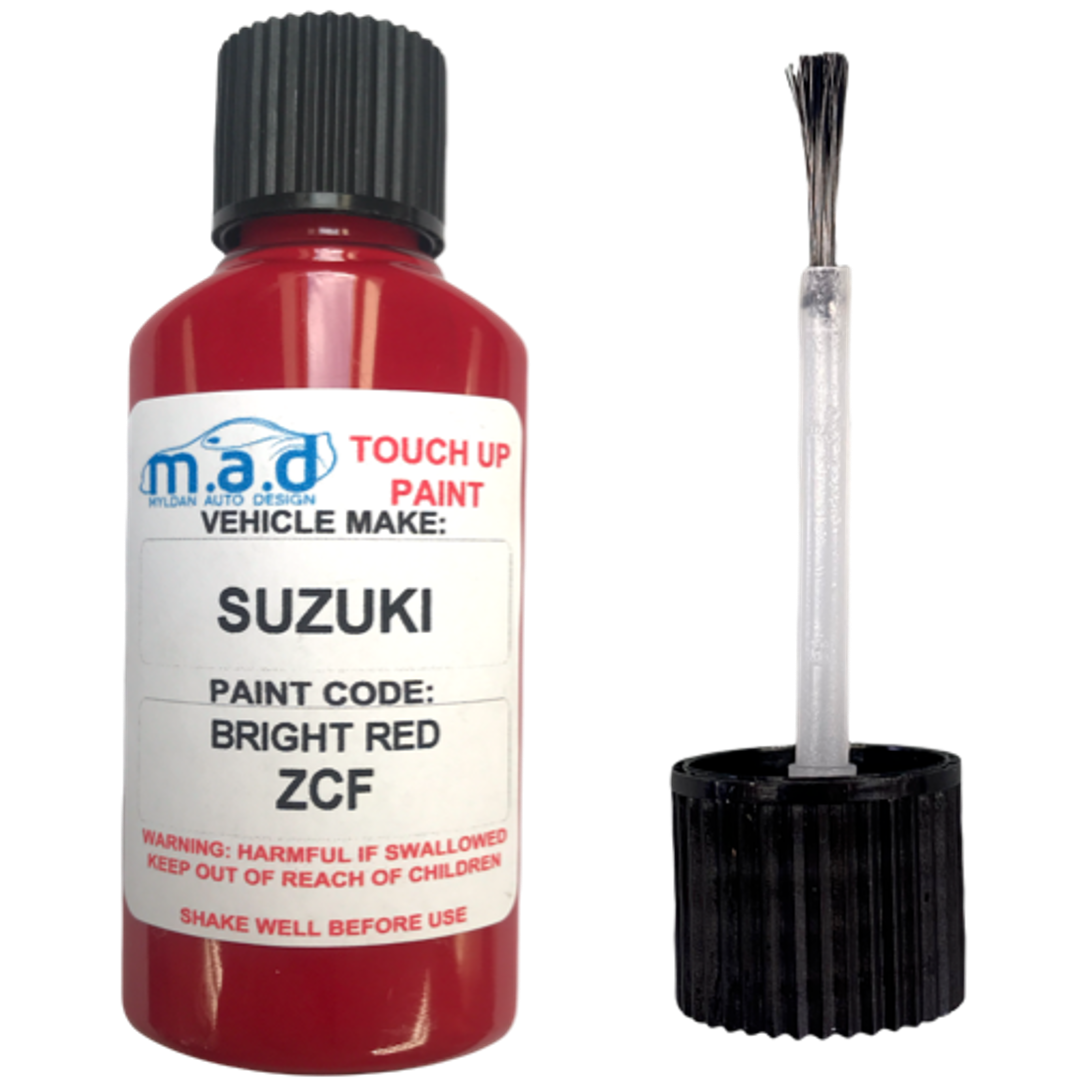 SUZUKI BRIGHT RED ZCF PAINT TOUCH UP KIT BOTTLE BRUSH 30ML SWIFT VITARA ...