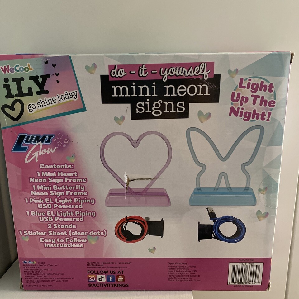 NEW We Cool iLY Do-it-Yourself Mini Neon Signs Kit, Activity Kings ...