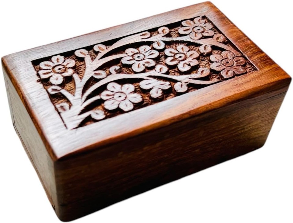 Small Wooden Cremation Rosewood Urn Box for Pet or Human Ashes Keepsake ...