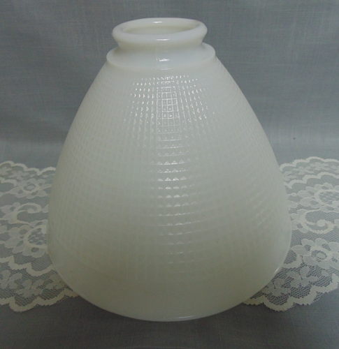 Vintage Corning White Milk Glass Lamp Globe Shade 6 inches Tall Waffled ...