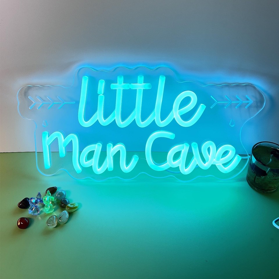 Little Man Cave Neon Sign - Retro LED Wall Art for Garage, Game Room ...