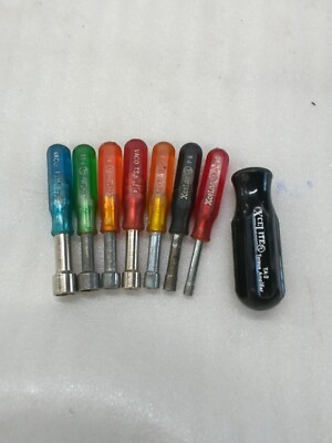 Xcelite Vaco 8pc Mini Nut Driver Lot 1/8 3/16 7/32 1/4 9/32 11/32 3/8 w ...