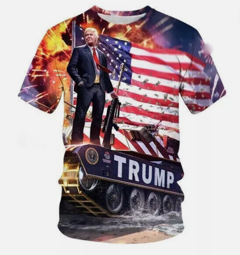 Trump With On The Tank Patriotic 4th Of July Pro Trump Tshirt 3D ...