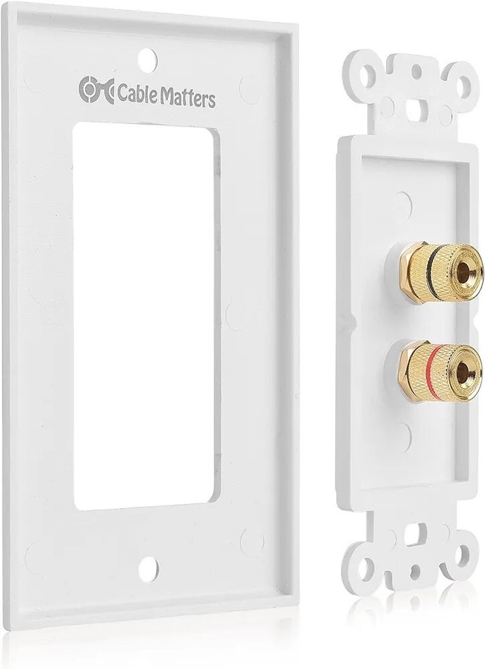 Cable Matters 2-Pack Speaker Wire Wall Plate, Gold Plated Speaker Wall ...