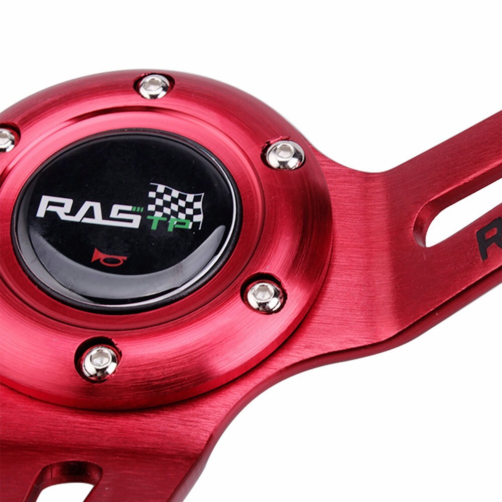 Red 14" Deep Dish Drifting Steering Wheel & Quick Release Adapter ...