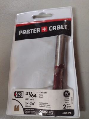 Porter Cable Router Bit 31/64" Straight. 1/2" Shank. 430S3PC. Free ...