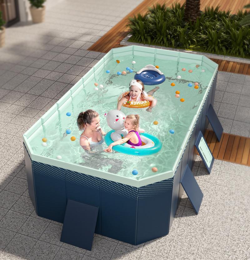 Outdoor Foldable Rectangular Swimming Pool Above Ground Pool Adult ...
