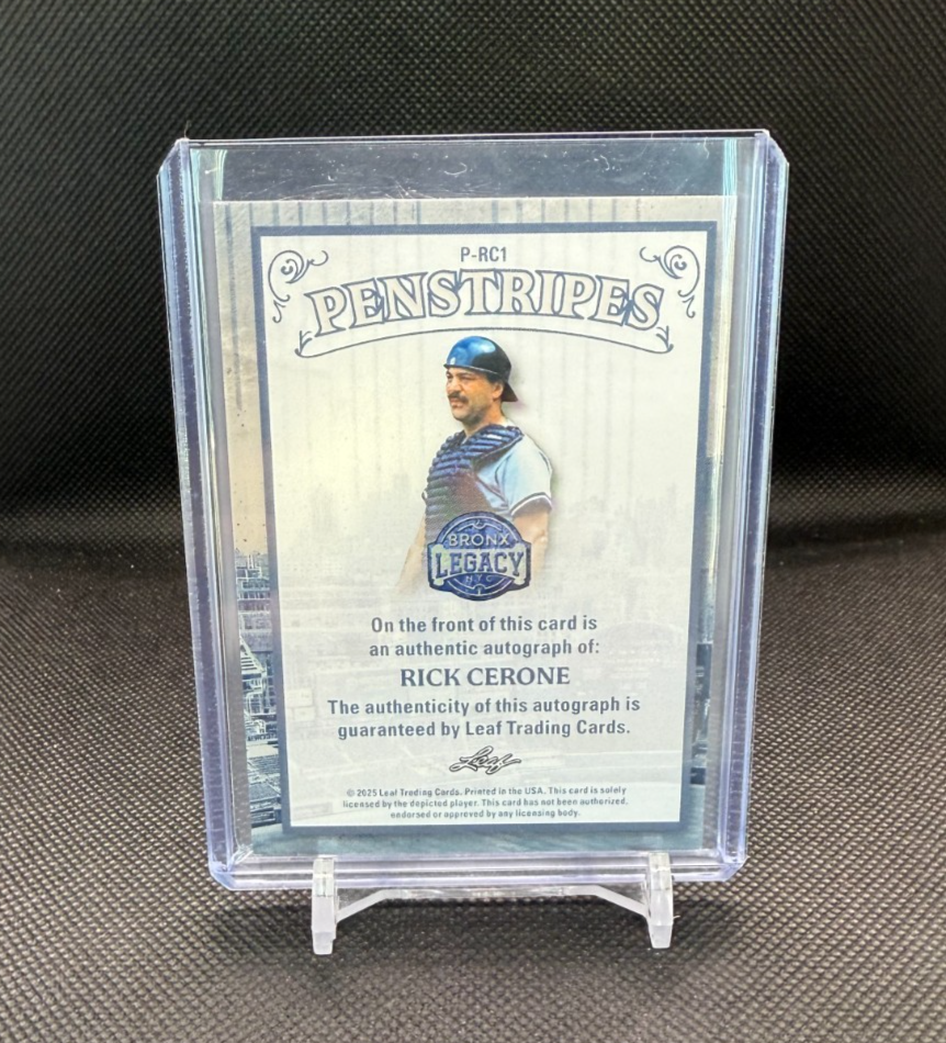 Rick Cerone 2025 Bronx Legacy Penstripes Auto /25 #P-RC1 | eBay