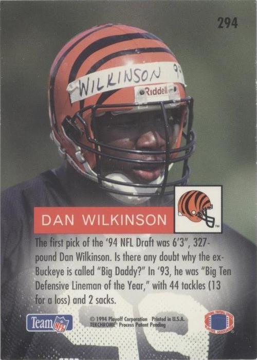 Las mejores ofertas en 1994 Playoff Dan Wilkinson #294 | eBay