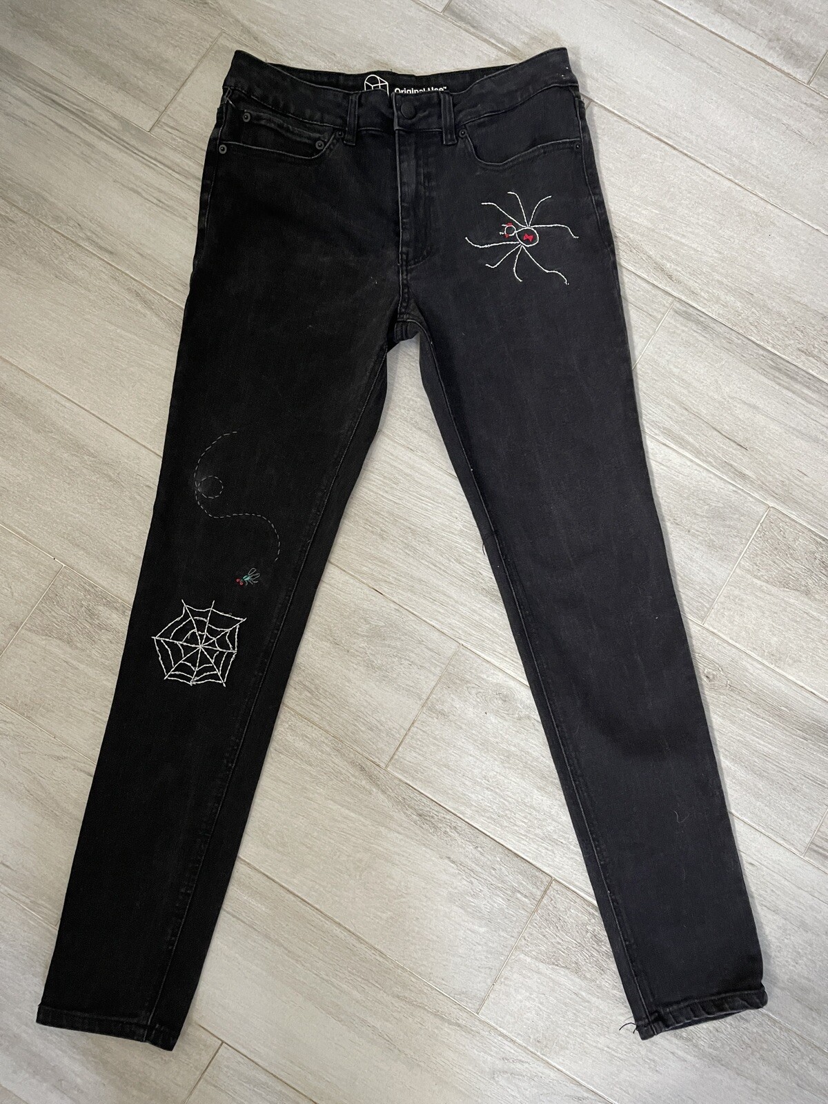 Custom Hand Embroidered Black Widow Spider & The Fly … - Gem