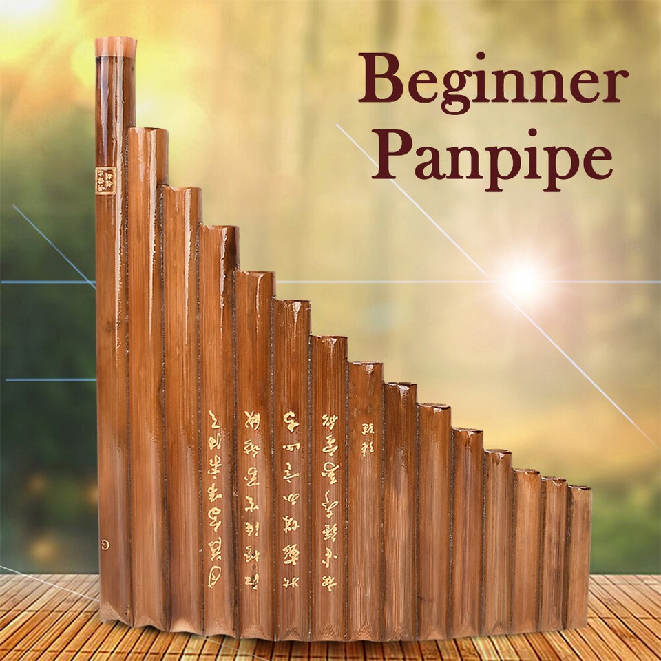 15 Pipe G Key Pan Flute Bamboo Panpipes Chinese Traditional Woodwind ...