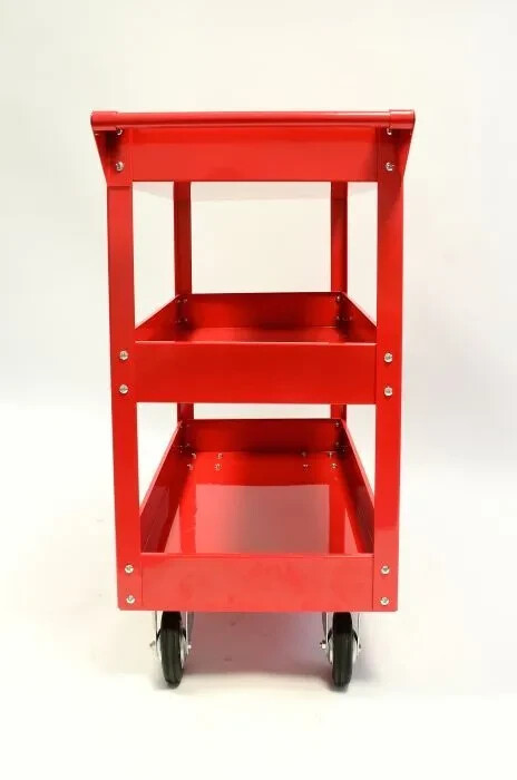 Hilka Service Cart red metal garage parts storage mechanics wheels tool ...