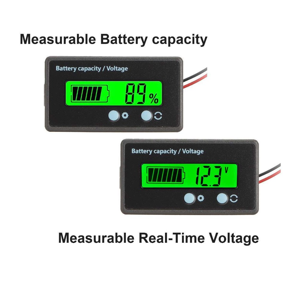 2Pcs LCD Display DC Battery Monitor Meter 12v 24v 36v 48v For Car RV ...