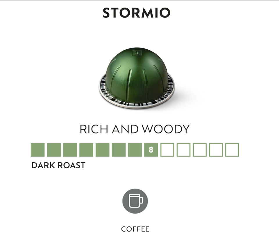 Nespresso Capsules Vertuo,Stormio, Dark Roast Coffee,30-Count Coffee ...