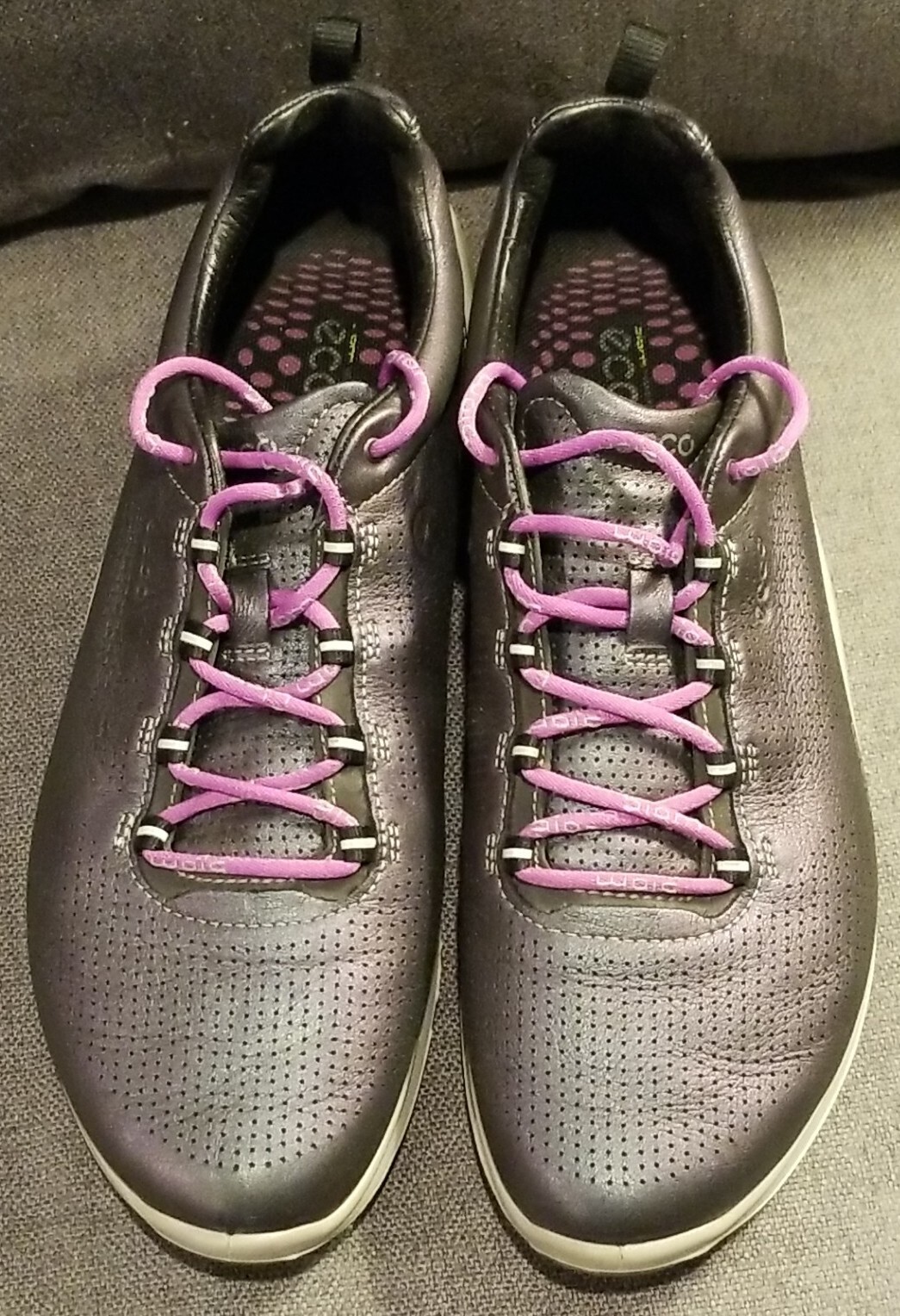 Ecco Biom Fjuel Womens Metallic Purple Yak Leather Golfing Shoes ...