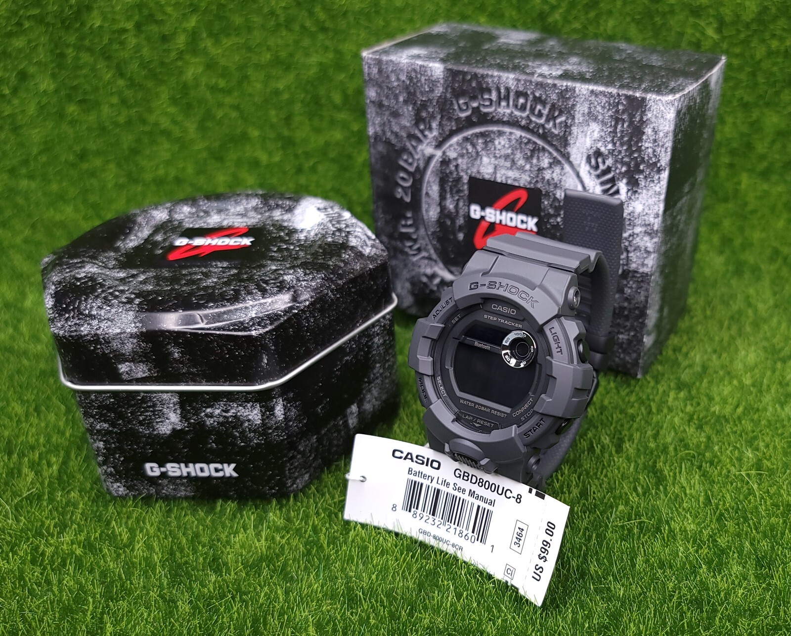 Casio G-Shock Power Trainer Sport Watch Step Counter LED, Grey - GBD800UC-8