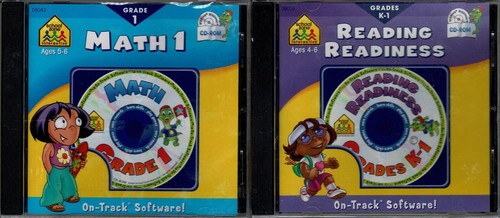 School Zone Reading Readiness Grades K-1 and Math Grade 1 Pc New XP 76645080363| eBay