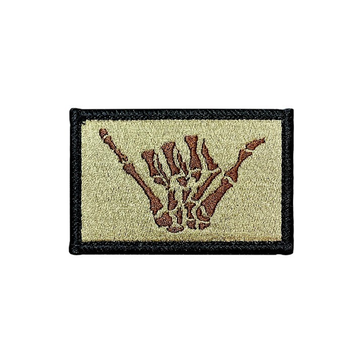 Bone Shaka Morale Patch. Embroidered Hang Loose Hawaii Skeleton Made in ...