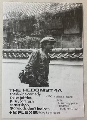 1994 Hedonist zine flier ~ Cornershop,Boyracer,Divine Comedy,Peter ...