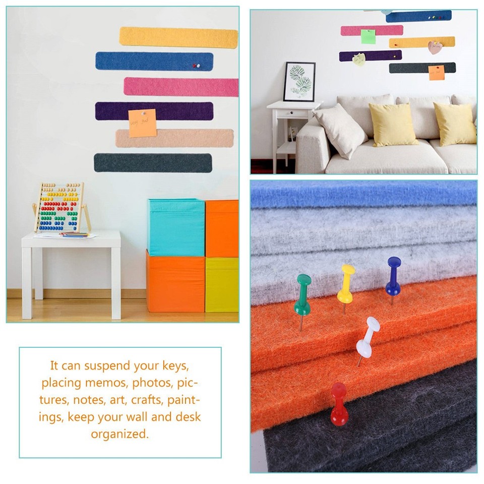 7pcs Felt Bulletin Board Bar Strips Wall Memo Board Strips for Notes ...