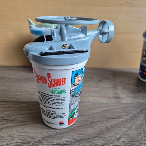 Captain Scarlet Stingray Drinks Cups & Lids Set of 5, Pizza Hut 1993 ...