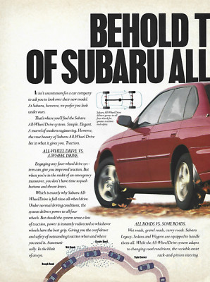 1995 Subaru All-Wheel Drive Legacy 2-Page Print Ad, Subaru Legacy ...