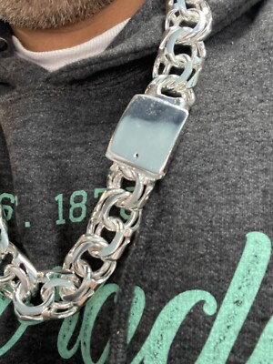 472 Grams 23mm 24 Inch 925 Sterling Silver Chain Handmade Man Chino ...