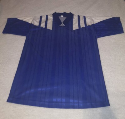 ADIDAS 80s 90s VINTAGE FOOTBALL SHIRT SOCCER JERSEY ADIDAS SOCCER BLUE ...