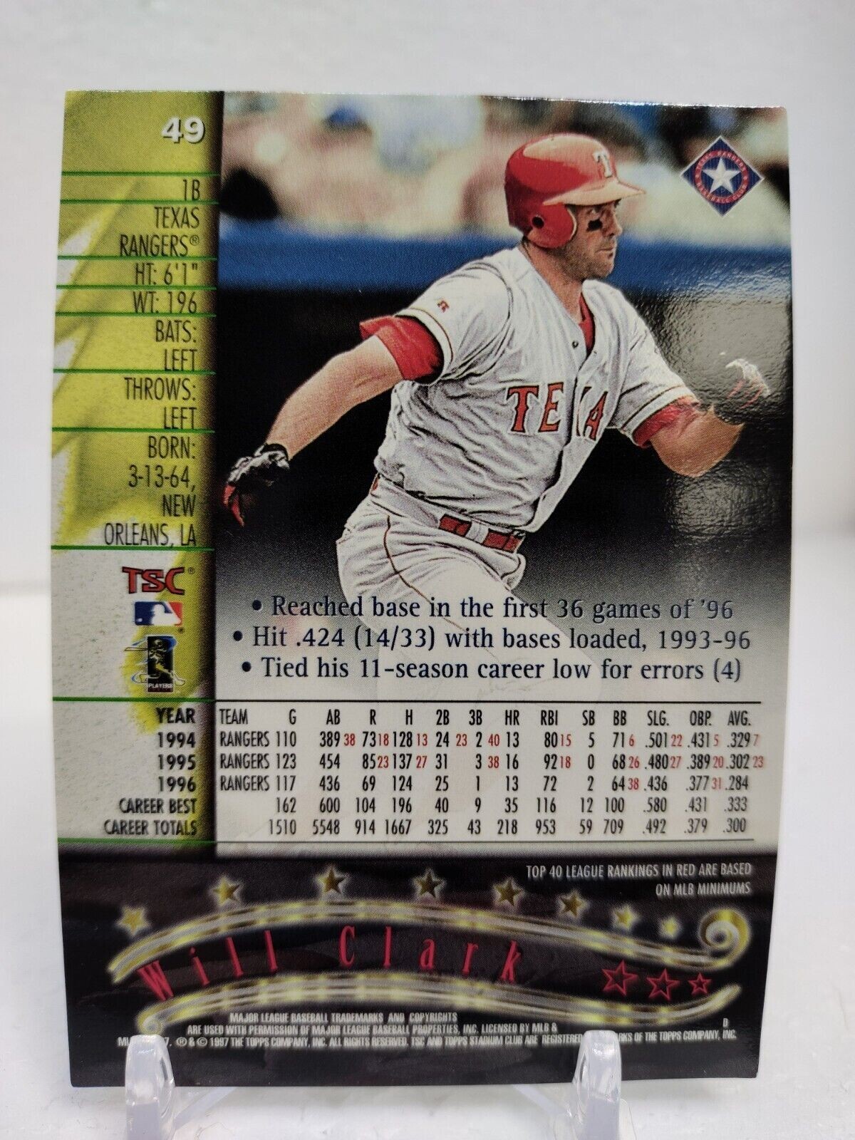 WILL CLARK MATRIX 1997 Topps Stadium Club Baseball #49 | eBay