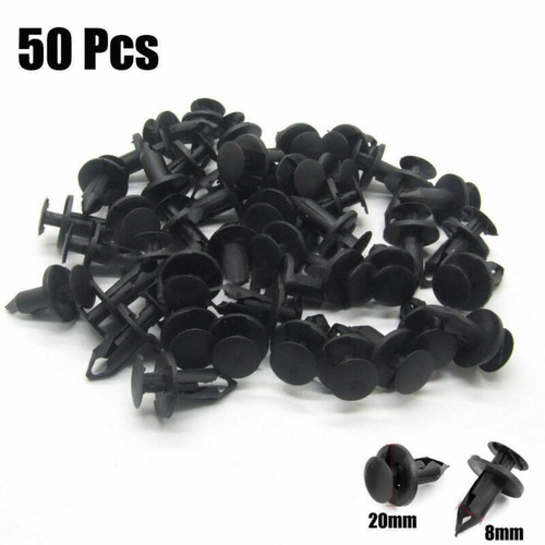 50x 8mm Hole Plastic Rivets Fastener Push Clips for Nissan Car Auto ...