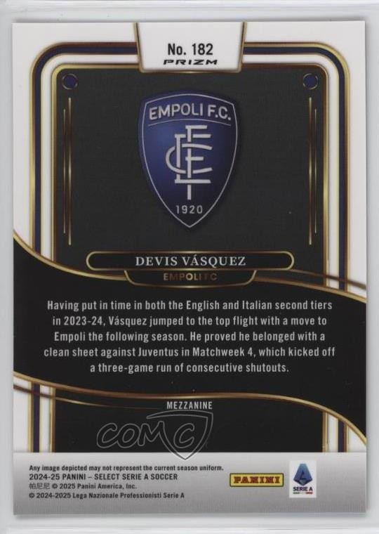 2024 Select Serie A Mezzanine Multi-Color Prizm Devis Vasquez #182 ...