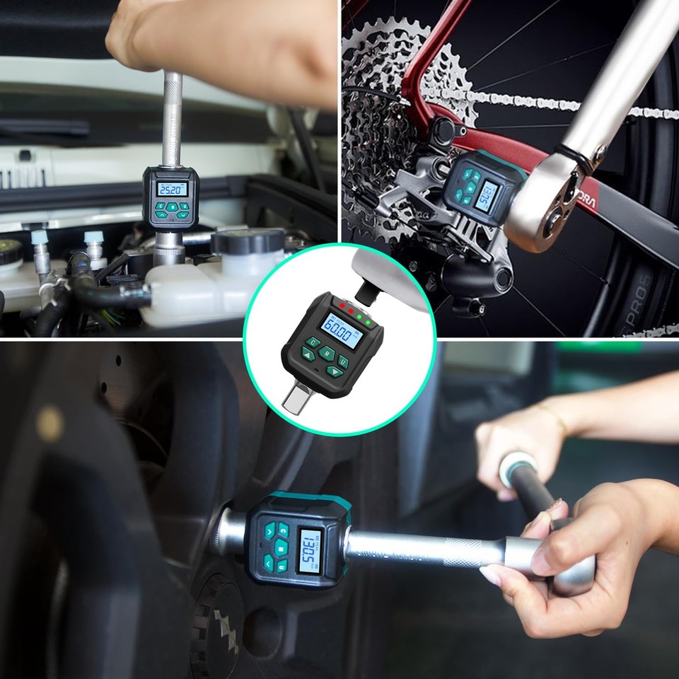 Digital Torque Wrench Adapter Set with 1/4 3/8 Sockets - 1/2 Drive, ±2 ...