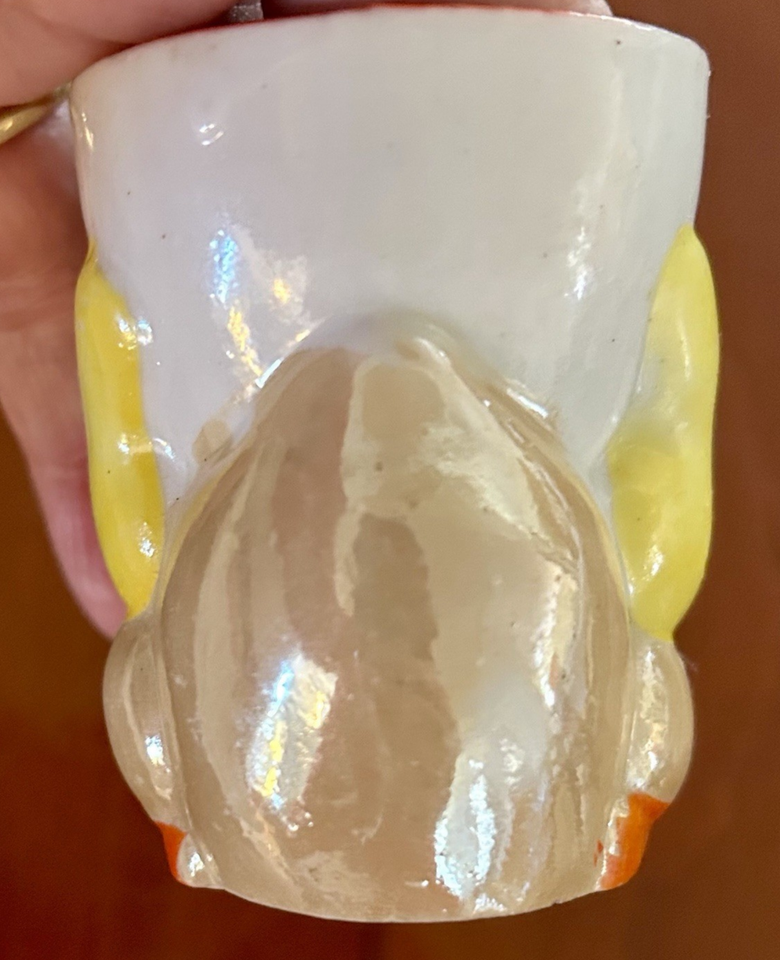 JAPAN Vintage porcelain figurine EGG CUP DUCK BIRD lustreware ...