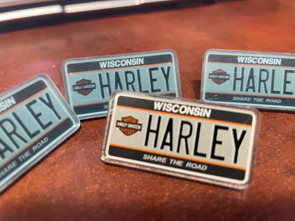Harley Davidson License Plate Pin Vintage HD Dealership Vest Badge ...