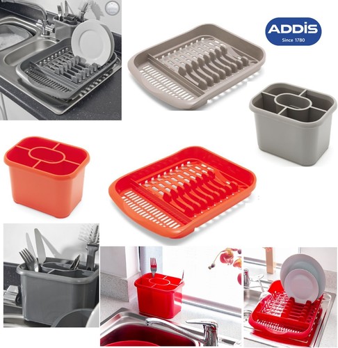 Addis Large Dish Drainer Kitchen Sink Cutlery Plate Rack Holder Plastic ...