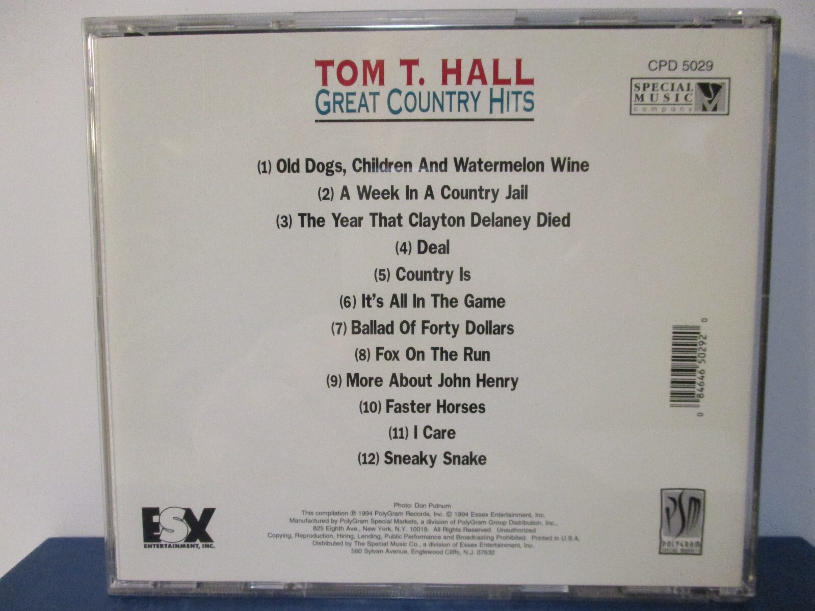 Tom T. Hall - Great Country Hits - CD - MINT condition - E23-2737 ...