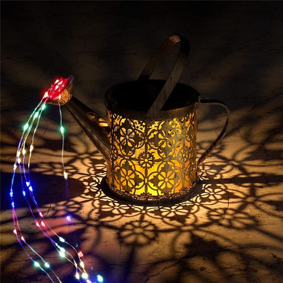 Solar Watering Can Light Garden Outdoor Waterproof Kettle Yard Art Lamp ...