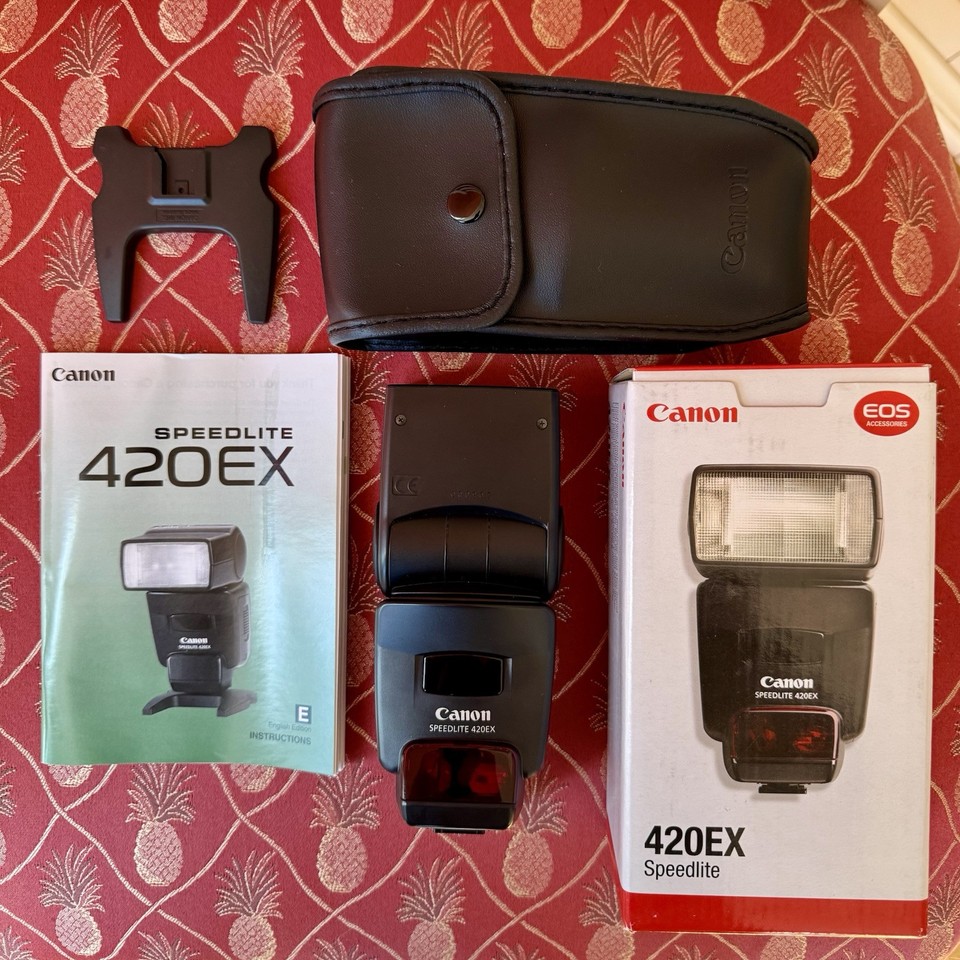 Canon 420EX Speedlite With Case Box Stand And Manual | eBay