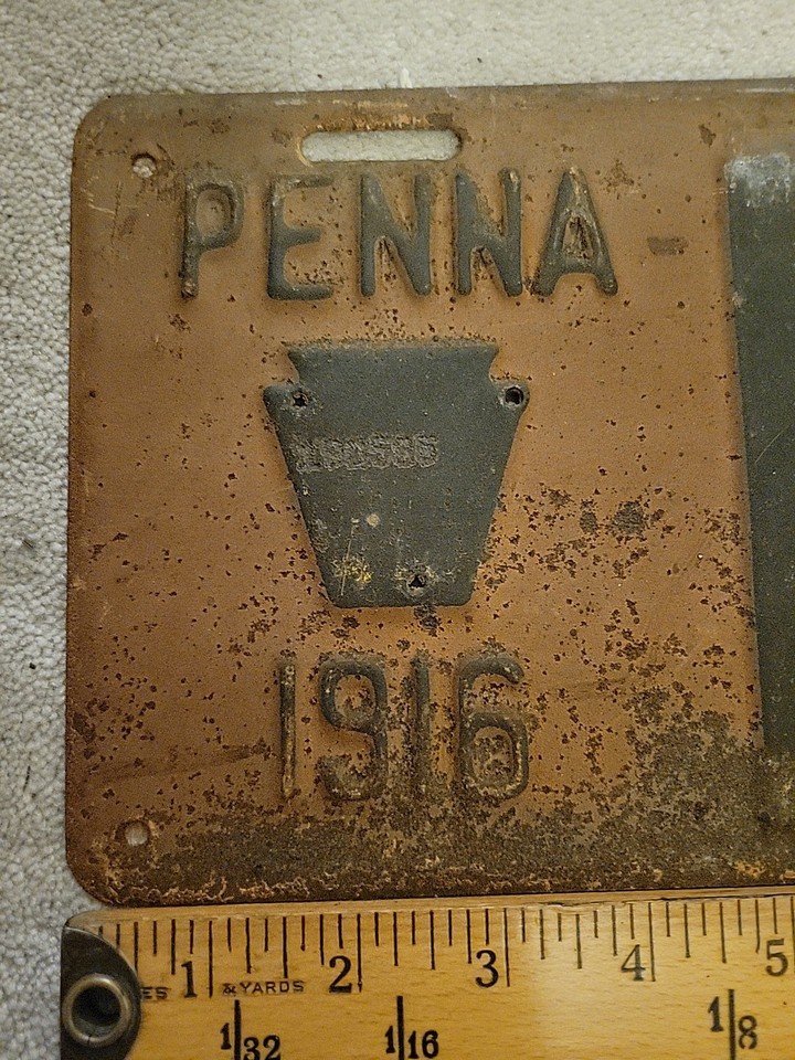 1916 PENNSYLVANIA License Plate PENNA 172225 Vintage Rare Original ...