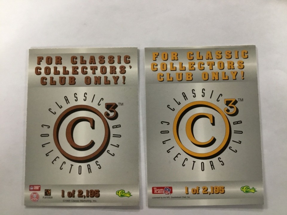 P308 1995 Classic Club DREW BLEDSOE Promo Card~&~J J STOKES 49 ers-1 of ...