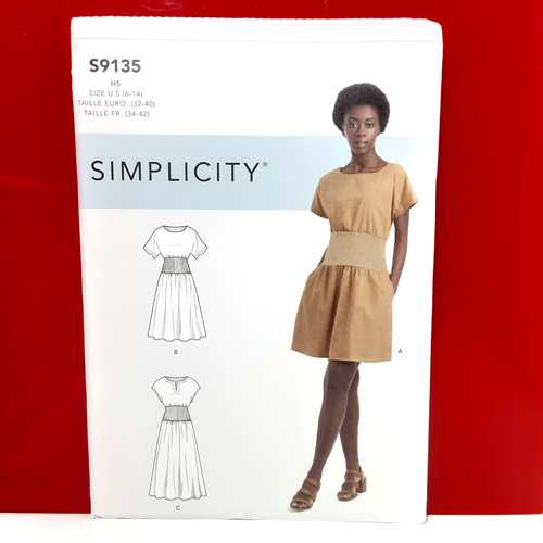 Simplicity S9135 R10596 Misses Dress w/ Knit Midriff Full Skirt ...
