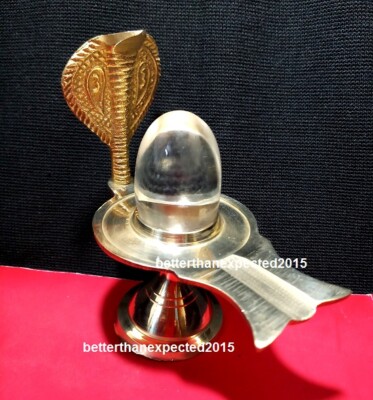 SPHATIK NATURAL CRYSTAL SHIVLING LINGAM & BRASS STAND LORD SHIVA LINGAM ...