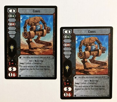 Corvis (2) Battletech CCG Commander's Edition 'Mech | eBay