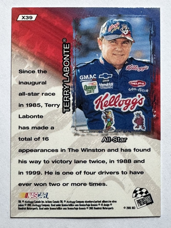 HOF'er TERRY LABONTE 2001 Press Pass VIP EXPLOSIVES PARALLEL Racing Card #X39 | eBay