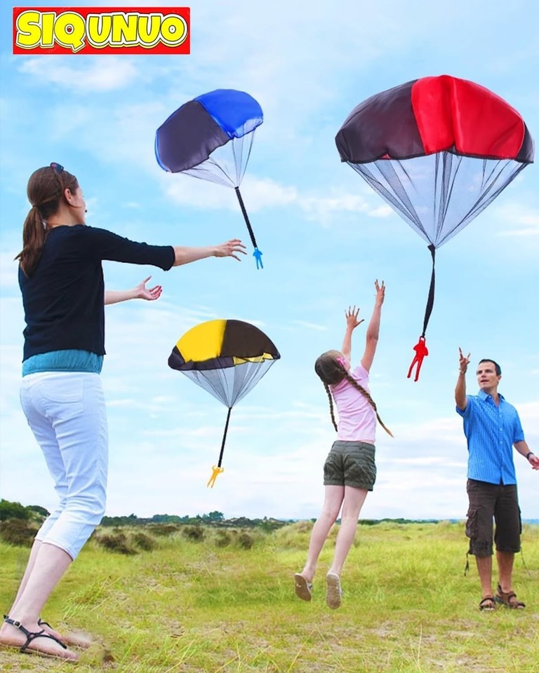 Parachute Toys for Kids, 6 Pack Tangle Free Outdoor Toys, Parachute Men ...