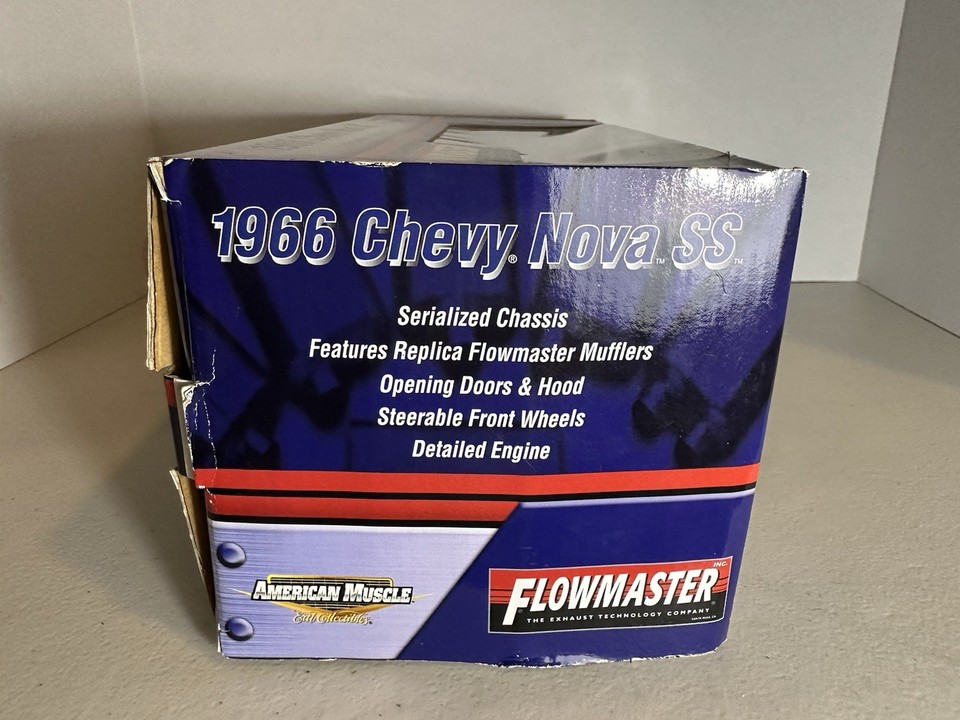 ERTL AMERICAN MUSCLE 1966 CHEVY NOVA SS SCALE 1:18 FLOWMASTER LIMITED 1 ...