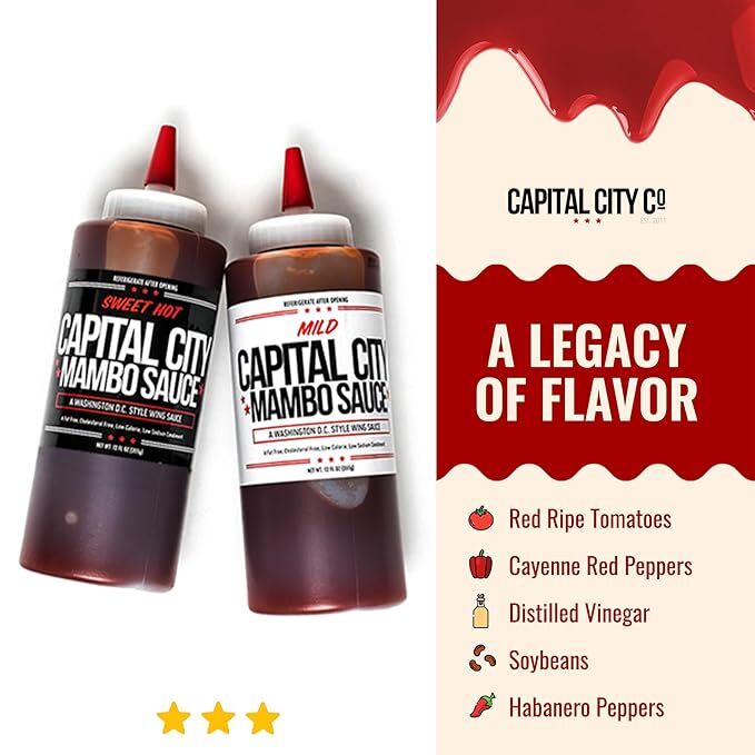 Capital City Mambo Sauce - Variety 2 Pack - Sweet Hot & Mild ...
