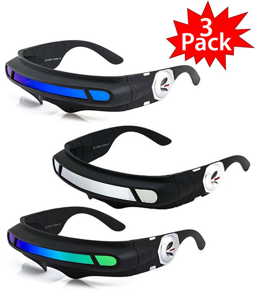 SPACE ALIEN COSTUME Party CYCLOPS Futuristic Robot WRAP SHIELD SUN ...