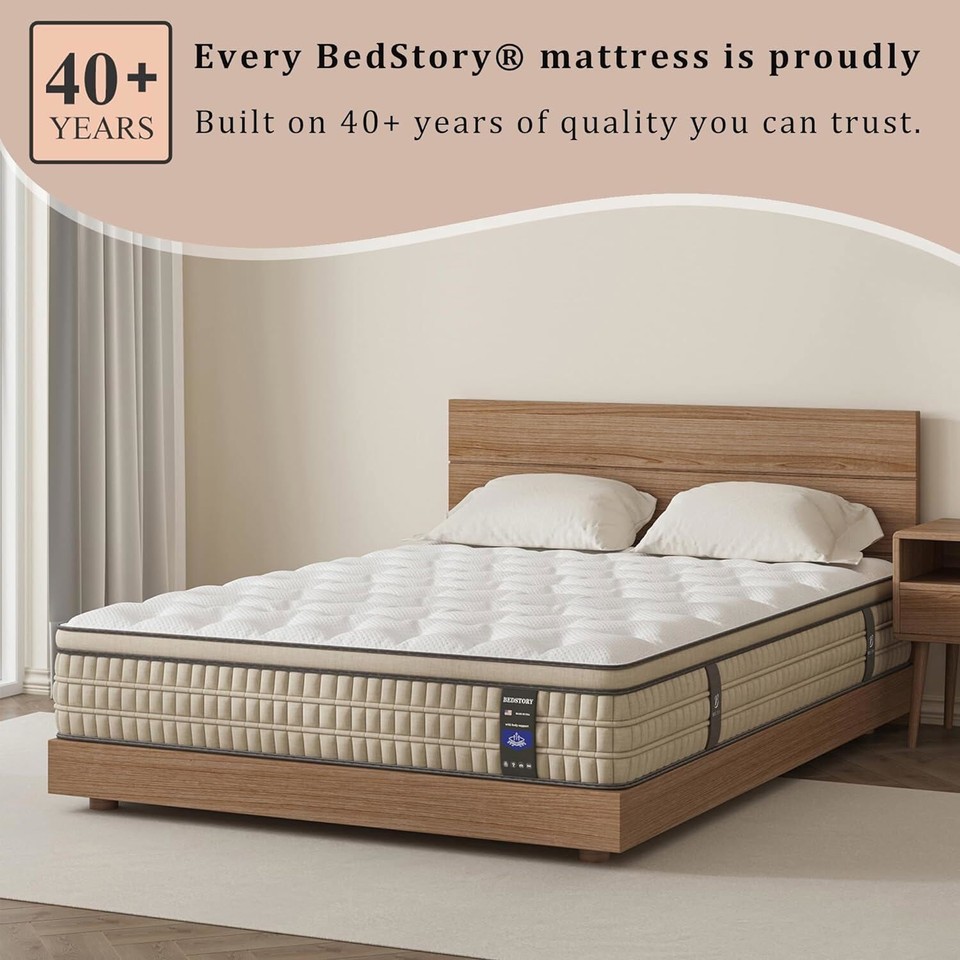 Bedstory Firm Hybrid Mattress Extra Lumbar&Support Pocket Springs ...